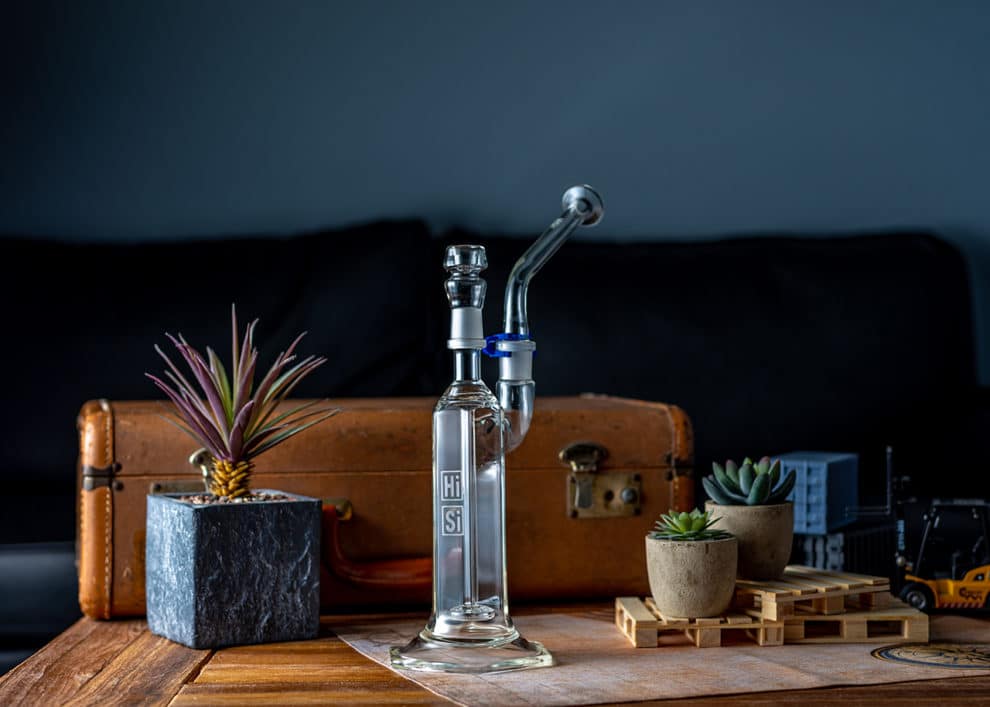 HiSi Glass 8" Halo Diffuser Bubbler Rig - Smoke Cargo