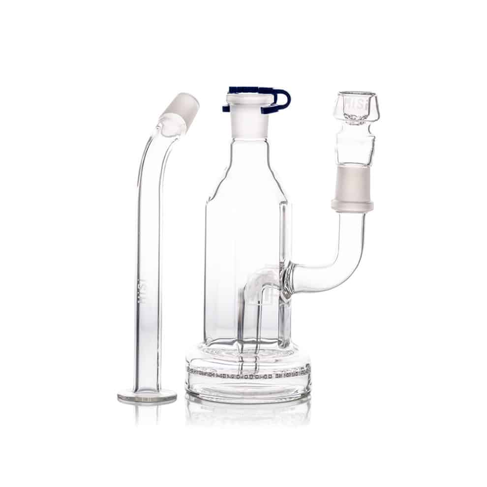 HiSi Glass 7" Hex Geyser Bubbler Rig - Smoke Cargo